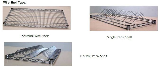 Movable ESD Storage Shelves Single / Double Peak Wire Structure With ...