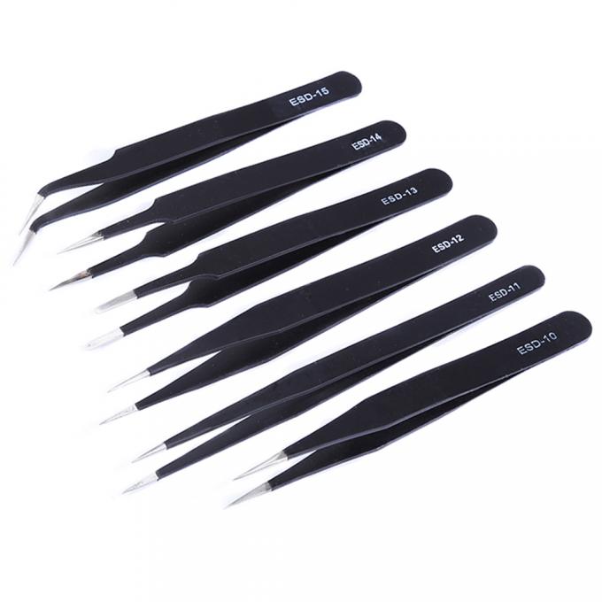 Stainless Steel ESD Tweezer Anti Static For Cleanroom Assembly Tools