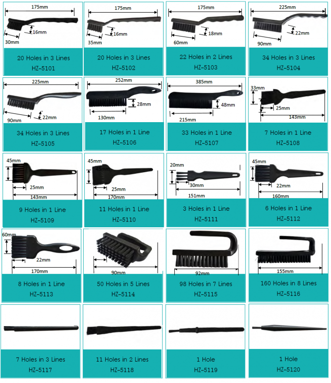 IEC61340 ESD Nylon Bristle Brush Electrostatic Discharge Tools