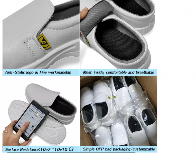 Dust Free ESD Safety Shoes Anti Static Steel Toe Work Shoes