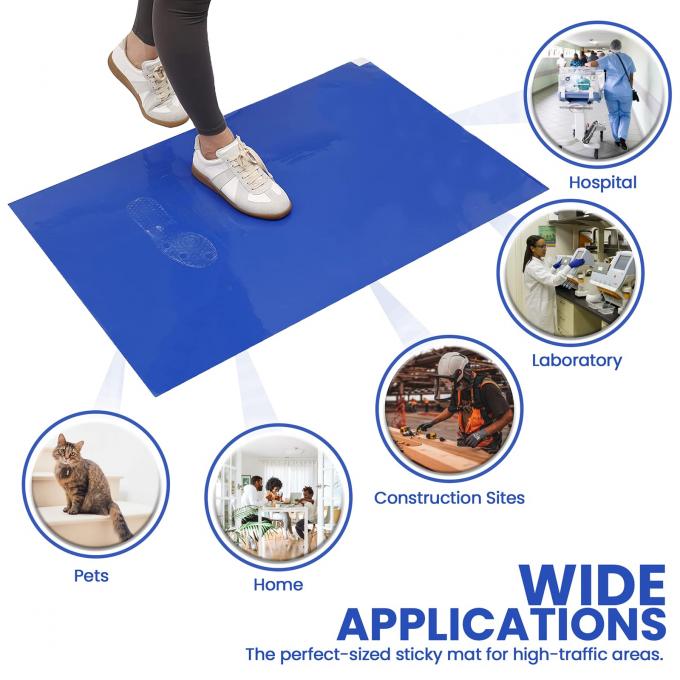 PE Film Cleanroom Sticky Mat Disposable Adhesive Dirt Remove Tacky Mat