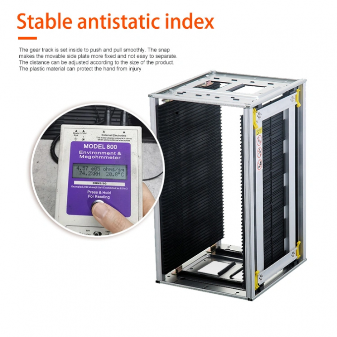 ESD Magazine Rack Antistatic PCB Storage Rack SMT loader Rack with Stopper