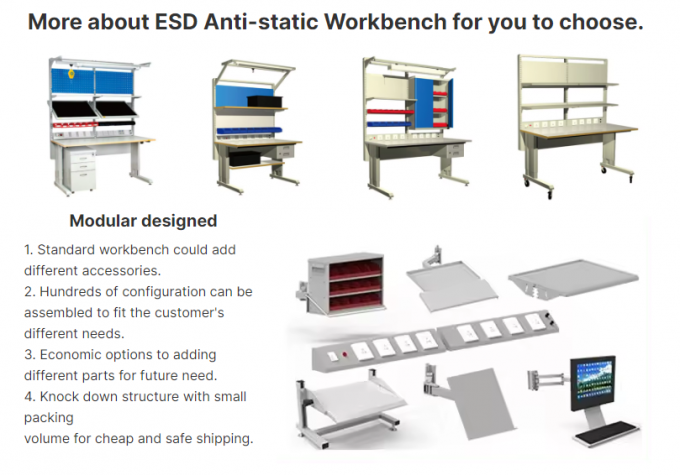 Customize Antisatic Workbench ESD Work Table Height Adjustable