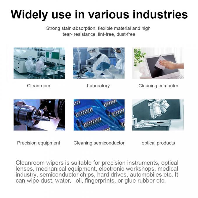 Cleanroom Wiping Cloth Cleanroom Wipers Cleaning 100% Polyester Wiper