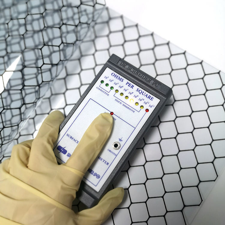 Cleanroom ESD PVC Curtain Transparent/Black Grid Antistatic Curtain