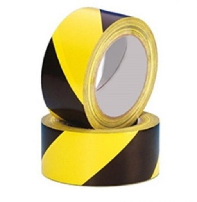 Double Color ESD Safety Warning Tape Sticky Floor Tape Yelloe / Back ...