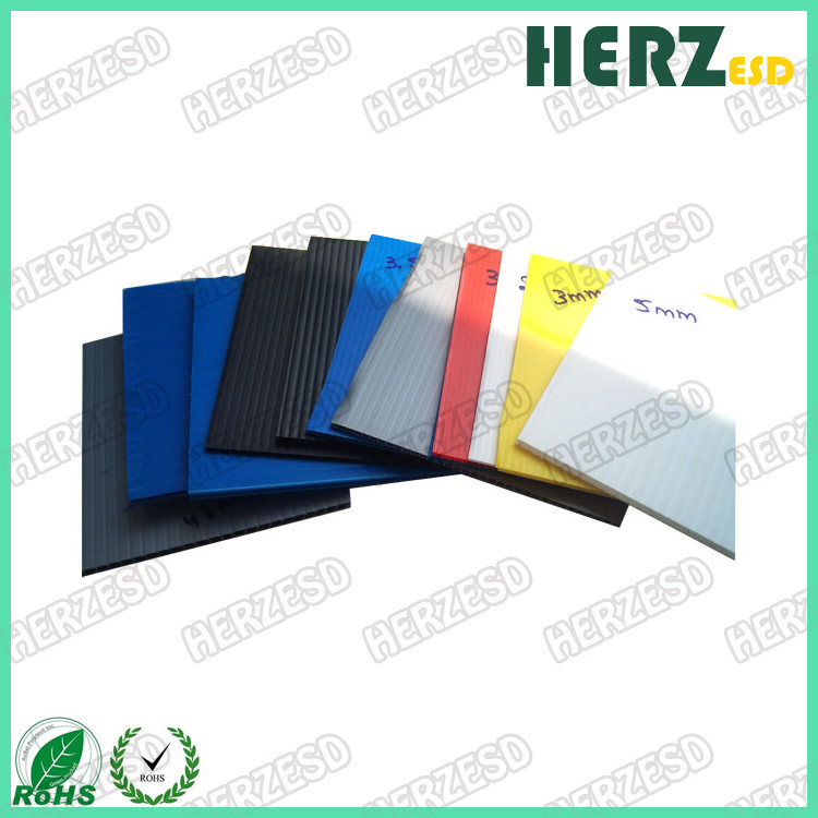 Conductive PP Hollow Sheet ESD Cardboard Sheets , Hollow Recyclable ...