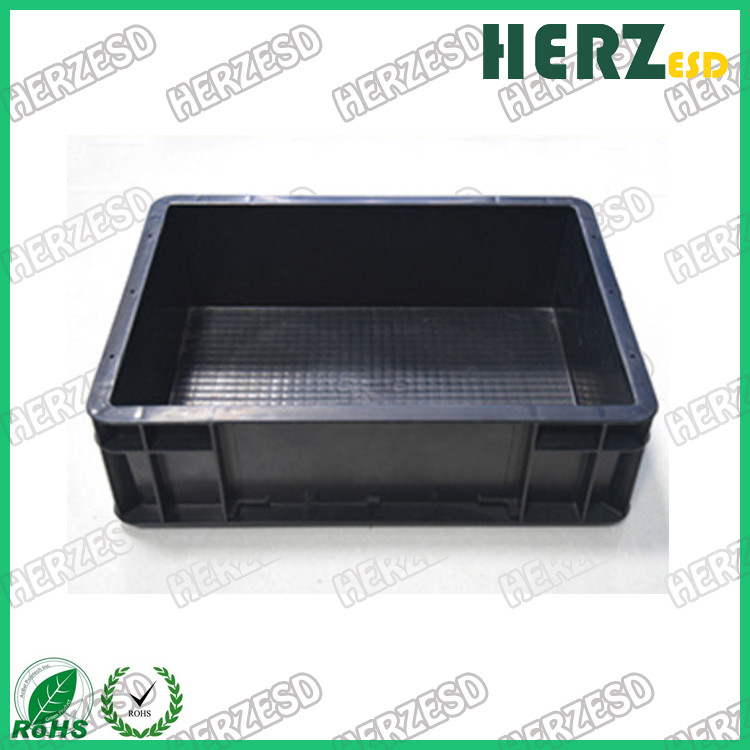 Black Color Anti Static Storage Boxes Surface Resistance 103-109 Ohms