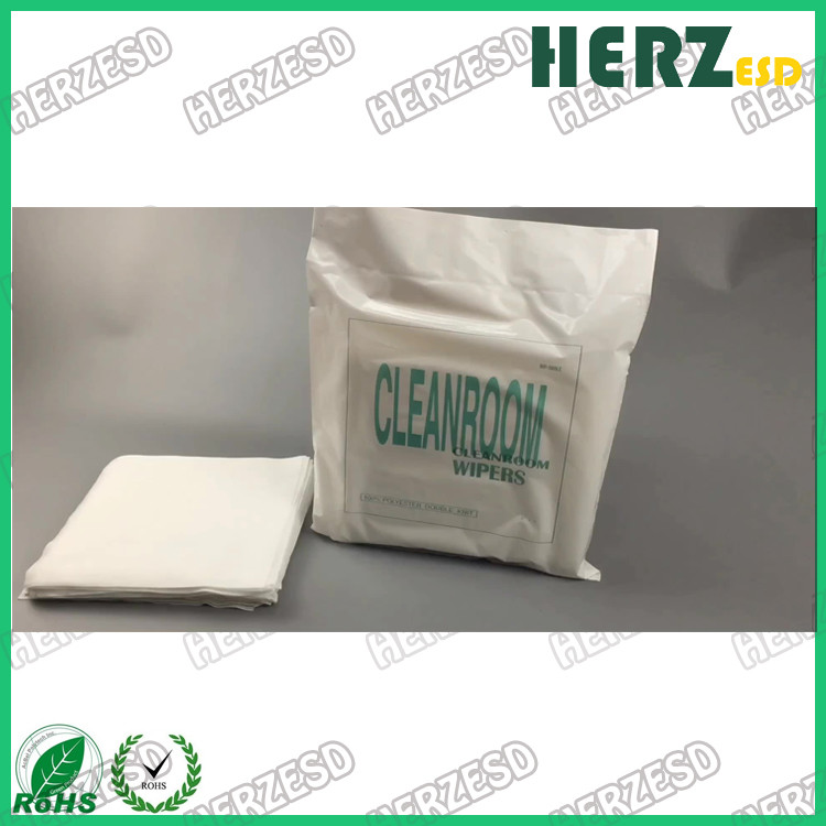 White Color Clean Room Wipes , Cleanroom Polyester Wipes Class 100 OEM ...