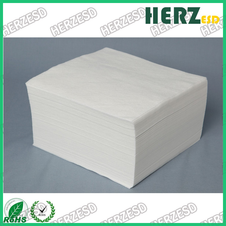 White Color Clean Room Wipes , Cleanroom Polyester Wipes Class 100 OEM ...