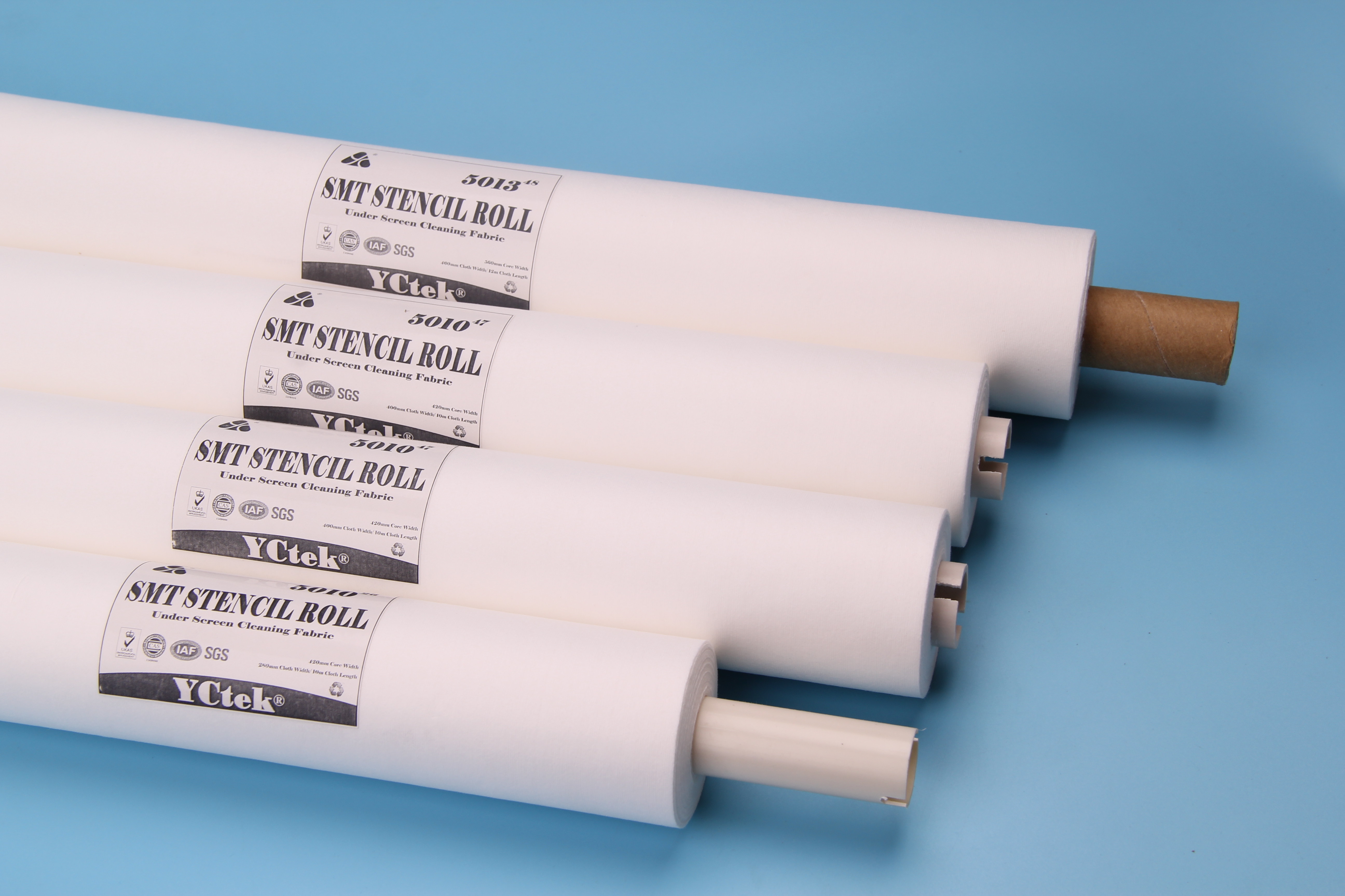 Cleanroom Plastic Core Woodpulp 56gsm Nonwoven SMT Stencil Wiper Rolls