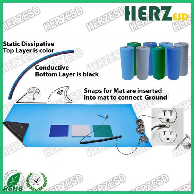 Heat Resistant Anti Static Workbench Mat , ESD Safe Mat Nitrile Rubber ...