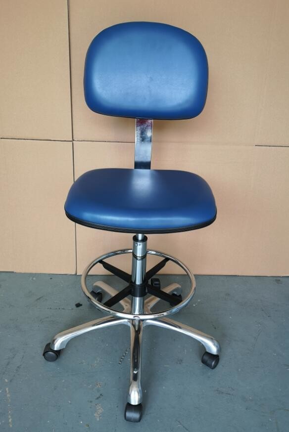 Blue Color ESD Safe Chairs / Static Dissipative Chair With Grounding Chain