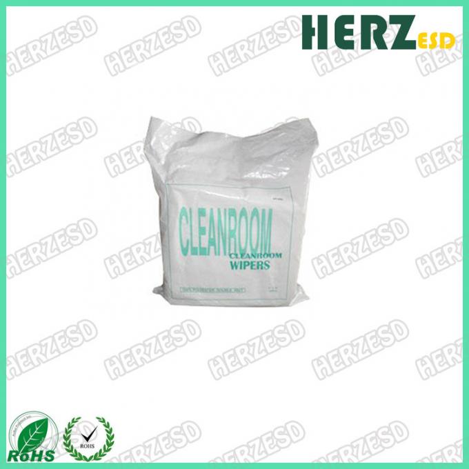 White Color Clean Room Wipes , Cleanroom Polyester Wipes Class 100 OEM ...
