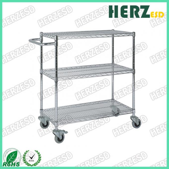 Movable ESD Storage Shelves Single / Double Peak Wire Structure With ...