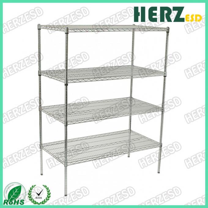 Movable ESD Storage Shelves Single / Double Peak Wire Structure With ...