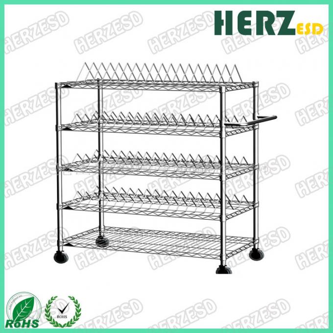 Anti Static Stainless Steel Rack With Wheels ESD Wire Shelf Rack